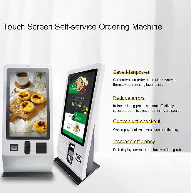 Self-ordering kiosk in restaurant environment