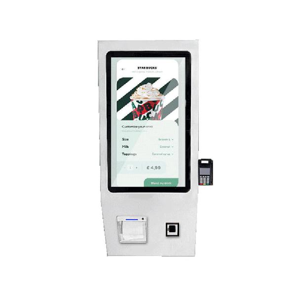 Quality 350 Cd/㎡ Food Ordering Kiosk Machine 27in With Voice Assistance for sale