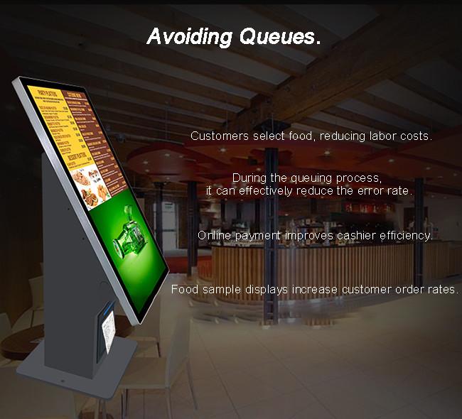 21.5 inch wall mounted self-ordering kiosk with facial recognition