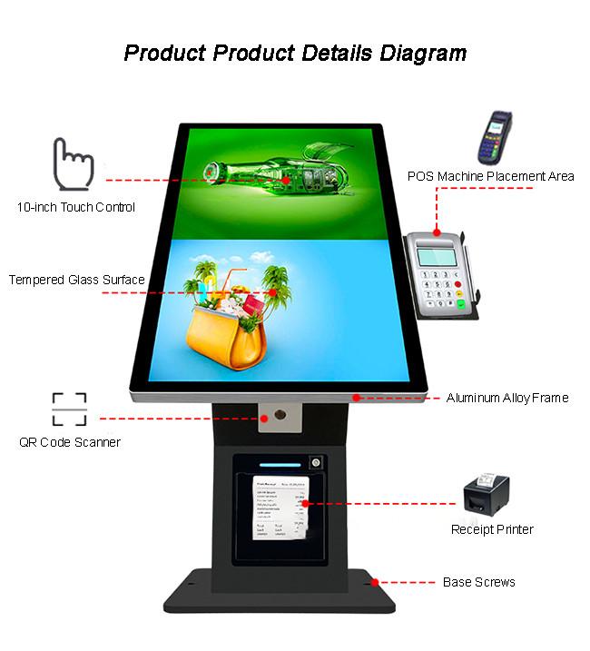 Technical details of self-ordering kiosk components