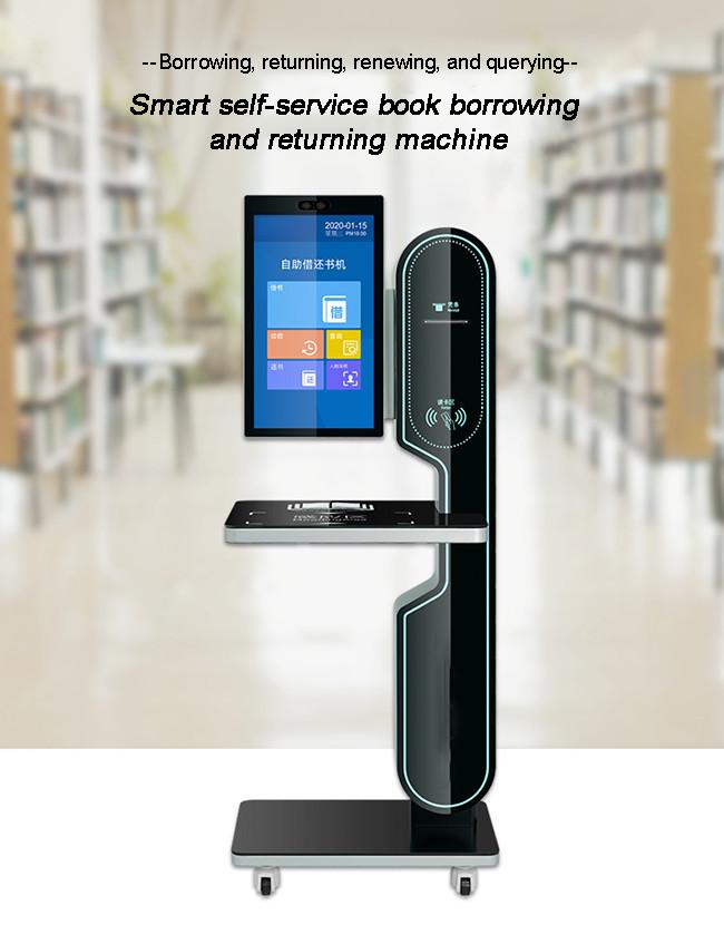 Compact self-ordering kiosk with touchscreen display