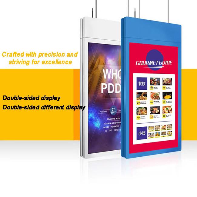 Window facing display storefront monitor showing vibrant colors