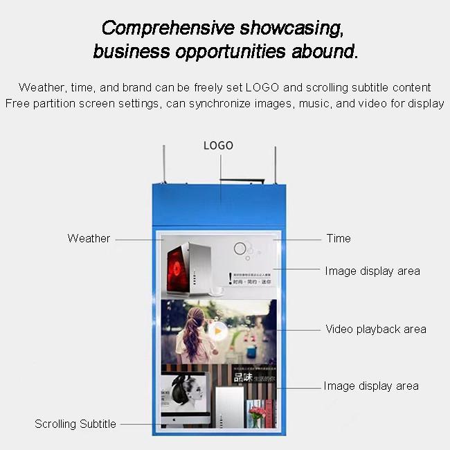 Commercial TV ads screen in vertical orientation