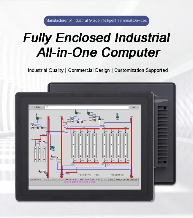 Industrial panel PC installed in manufacturing equipment