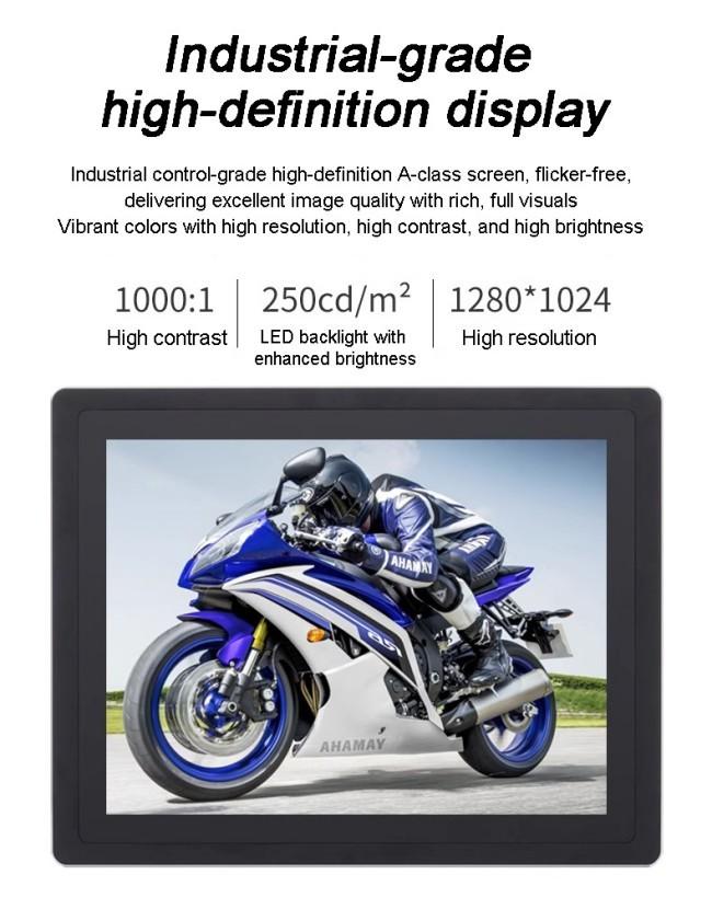 Close-up of industrial panel PC in operation