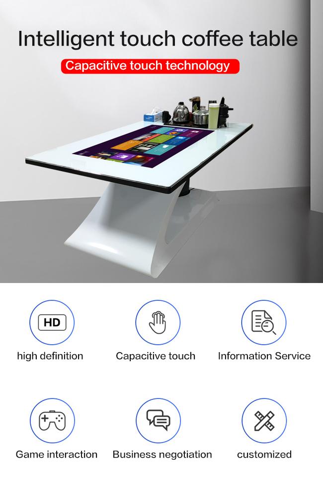 43-inch interactive smart touch table in business setting