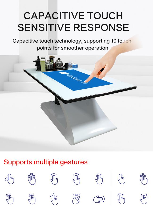 Interactive table being used in meeting setting