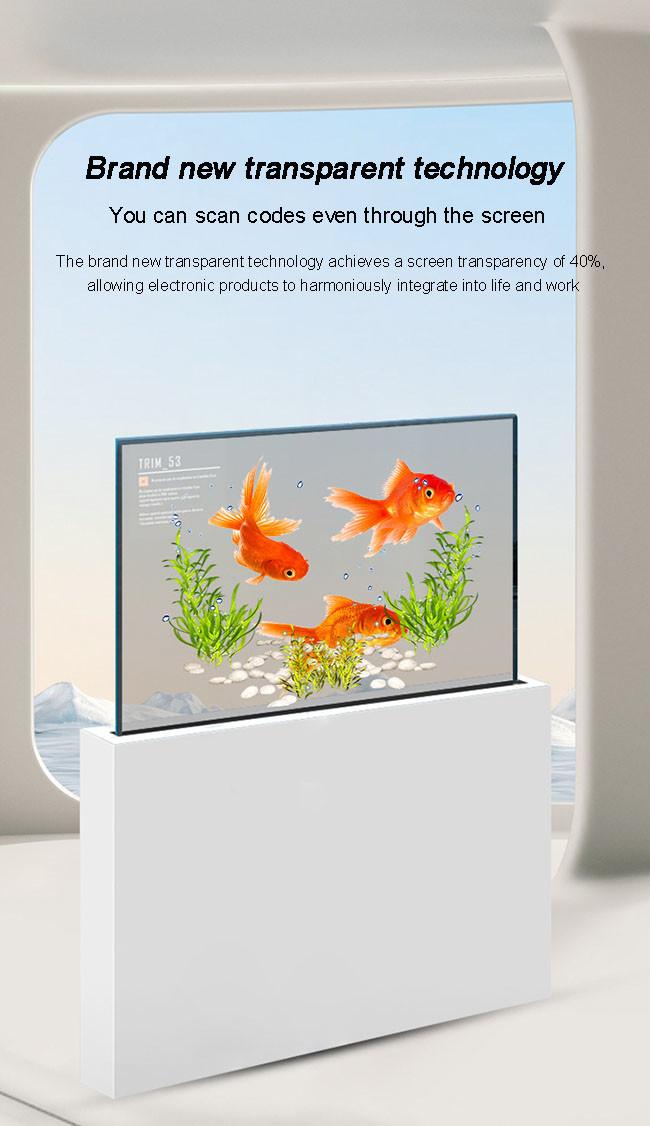 Professional using touchscreen display in corporate environment