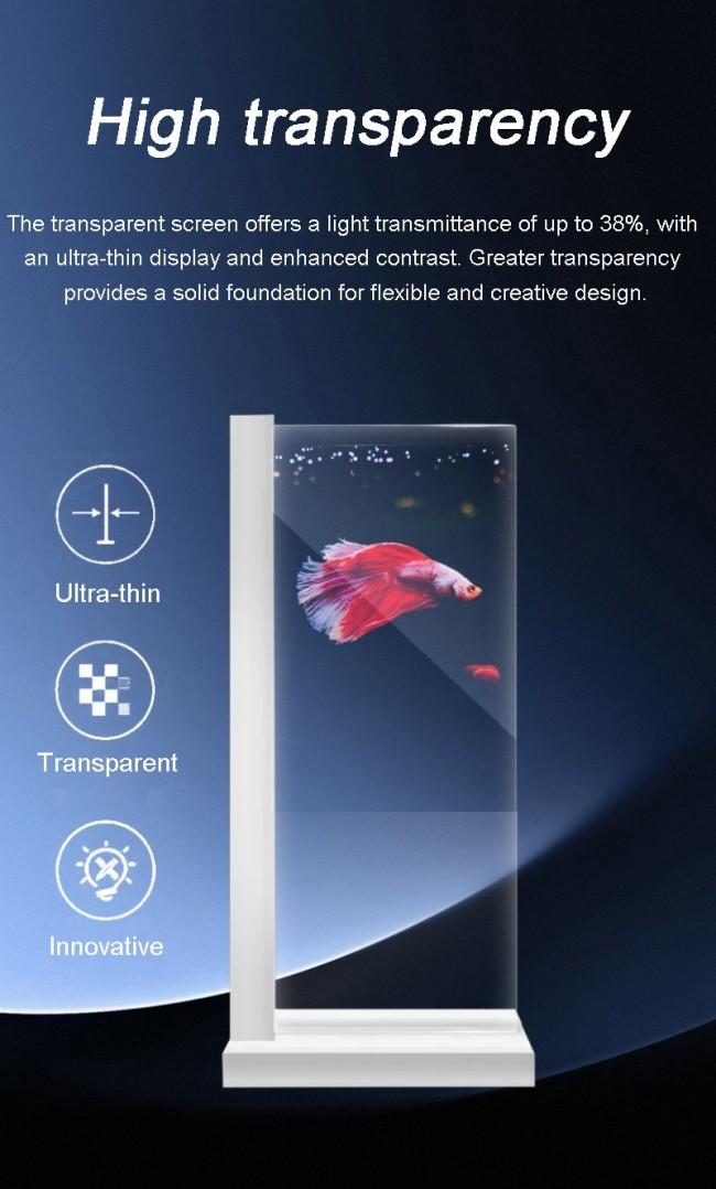Close-up of OLED transparent display technology