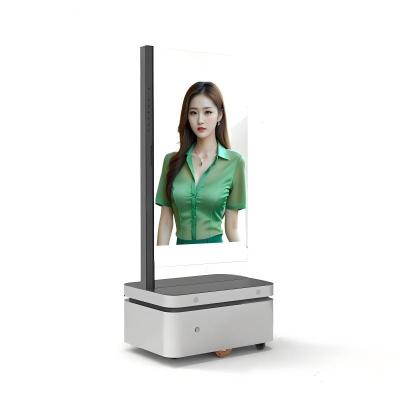 China Ultra Thin 4K Resolution Transparent Oled Screen With Rechargeable Battery Movable Digital Signage for sale