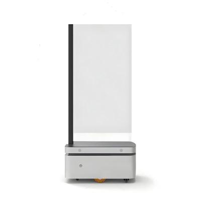 China Ultra Thin 4K Resolution Transparent Oled Screen With Rechargeable Battery Movable Digital Signage for sale