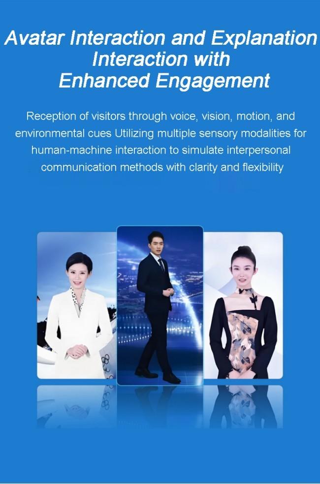 Interactive digital human interface on transparent display