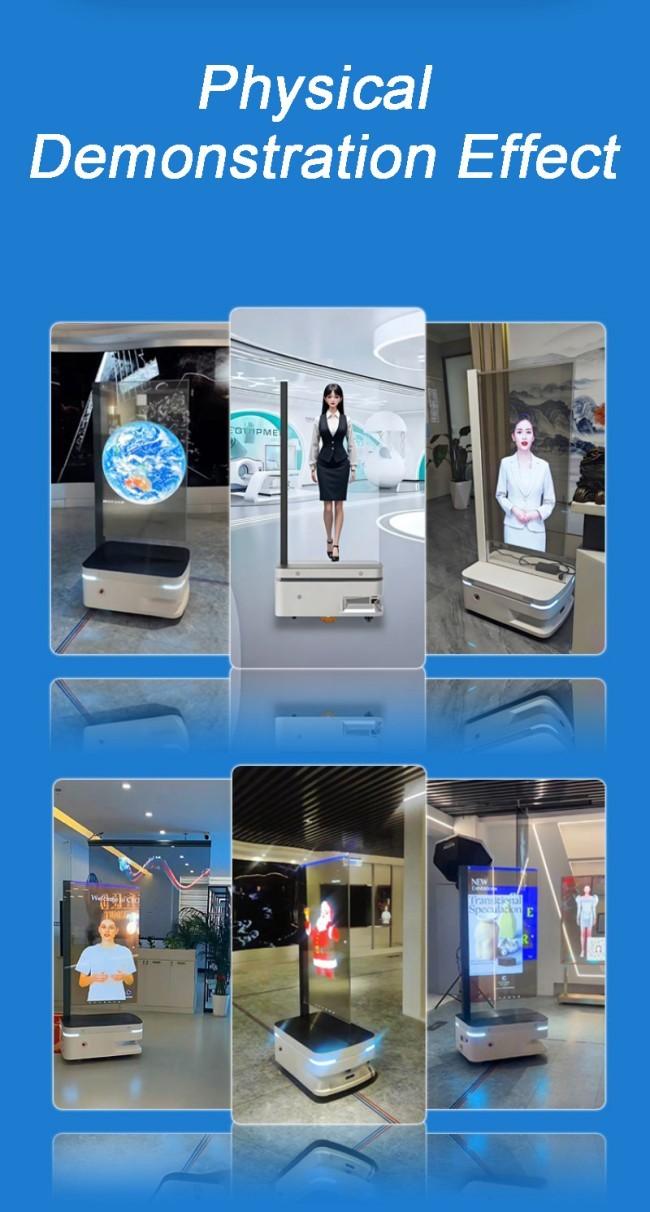 Commercial installation of multiple transparent displays