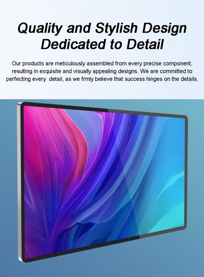 Front view of wall mounted kiosk LCD signage