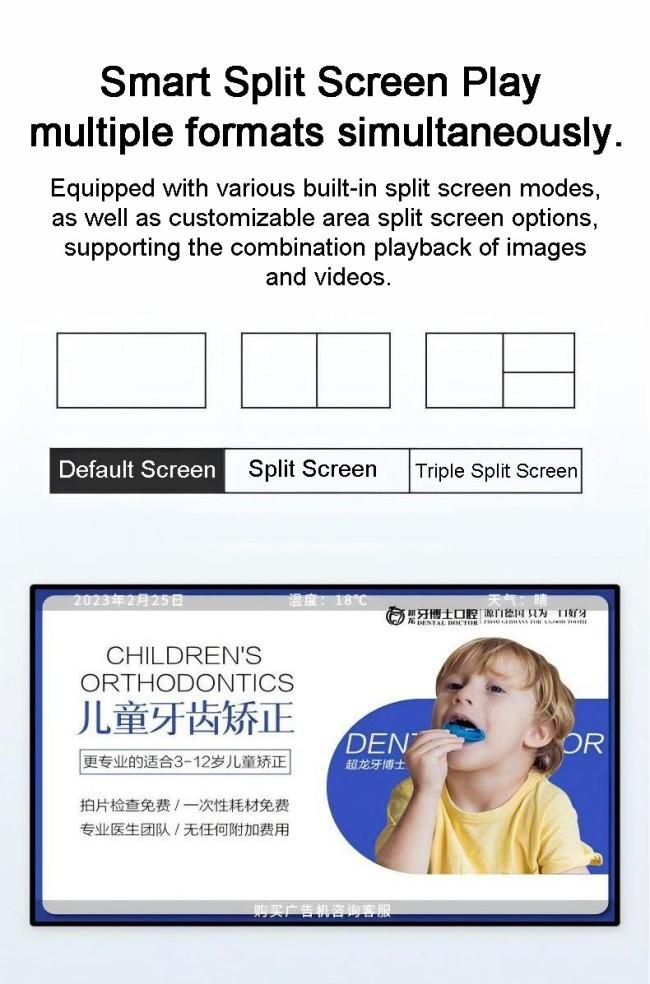 Display showing high resolution content