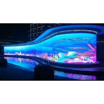 China High Brightness Glass Flexible LED Film Indoor Outdoor SMD P3.9-7.8 Full Color Flexible Led Screen Wall for sale
