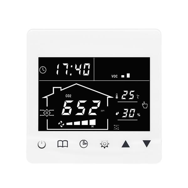 Quality WIFI Tuya Digital Ventilation Controller PWM / 0-10V Smart Fan Controller With VOC PM2.5 CO2 for sale