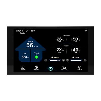 China ERV/ HRV Heat Recovery Ventilation System LCD Color Screen Smart Controller Fresh Air Exchanger Fan Speed Controller for sale