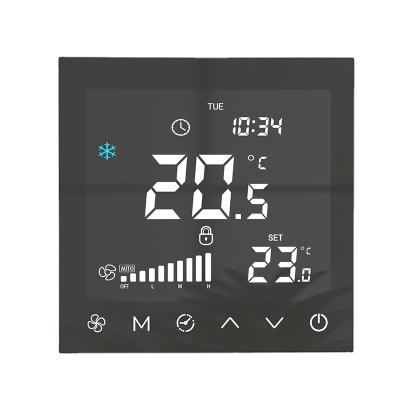 China Indoor Temperature Smart Wifi Thermostat Cooling Heating FCU Thermostat for sale
