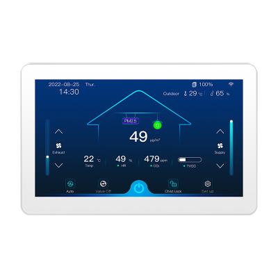 China 7 Inch LCD Color Touchscreen Smart HVAC Controller With Fresh Air Ventilation System for sale