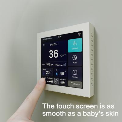 China 4 Inch Smart Ventilation Controller with WiFi Connectivity ModBus RTU Interface for Real Time Fresh Air System Management for sale