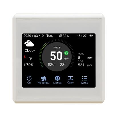 China Building Ventilation Controller With RS485 Air Quality Sensors PM2.5 CO2 TVOC Monitoring for sale
