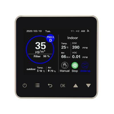 China 4.3 Inch Smart Air Quality Ventilation Controller with App Control Sensor Integration Demand Controlled Ventilation for sale