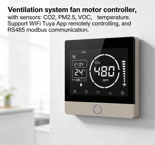 Quality Smart HVAC Fresh Air Controller With Touch Key Building Ventilation System Integration for sale