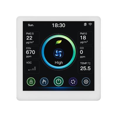 China Tuya Smart HVAC Controller 4 Inch Touch Screen with Air Quality Monitoring and WIFI Function for sale
