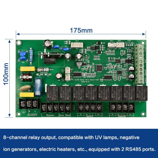 Quality Multi-Channel Relay Output HVAC main control PCB boards with Dual RS485 Communication Ports for AC/EC Fresh Air Systems for sale