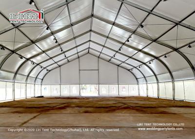 China Large Clear Span 30-80m width aluminum and PVC outdoor event exhibition tent marquee curved roof temporary structure for sale