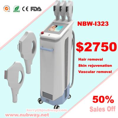 China Big promotion! Three handles hair, wrinkles, acne removal IPL beauty device for sale
