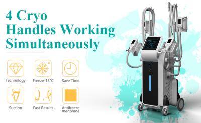 China Popular newest model cryolipolysis slimming machine with four handles work at the same time for sale
