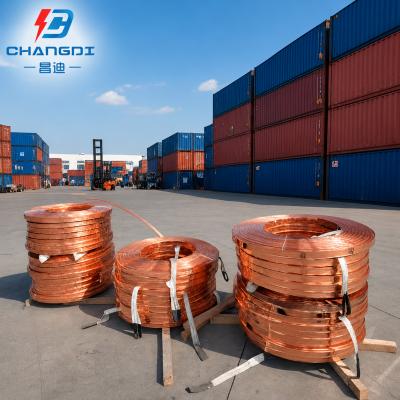 China 25×3mm Copper Clad Steel Grounding Busbar with 0.254mm Copper Layer for sale