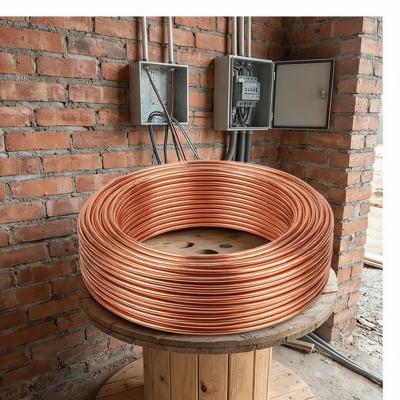 China 14.2mm Copper Clad Steel Linear Conductor with 0.254mm Copper Layer for sale