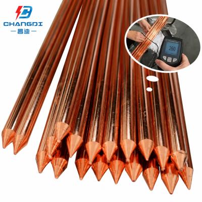 China 14.2mm Copper Bonded Deep Drive Electrode with 0.254mm Copper Coating for sale