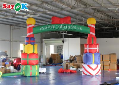 China 5x4m Inflatable Holiday Decorations Gift Box Christmas Arch for sale