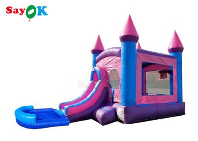 China Girls Pastel Pink Inflatable Bounce House White Bouncy Jumping Castle for sale