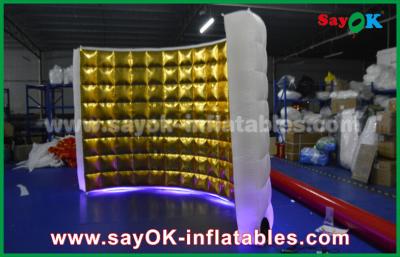 China Inflatable Party Decorations Golden And Silver Inflatable LED Photo Booth Frame With Touch Screen Remote Control for sale
