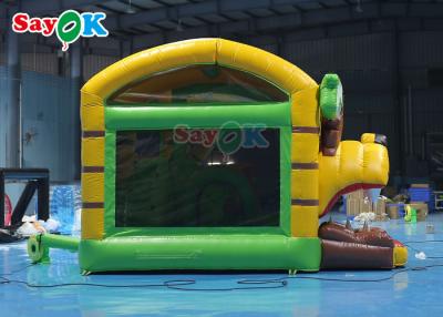 China Lion Inflatable Bounce House With Dry Slide Inflatable Castle Bouncer for sale
