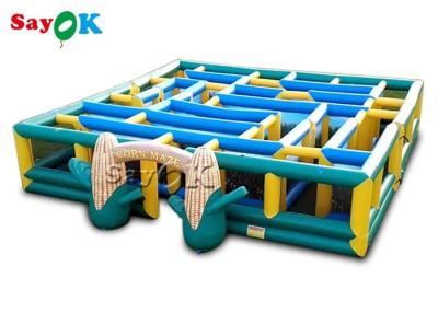 China Aufblasbares Mais-Labyrinth aufblasbares Gesellschaftsspiel-Sport-im Freien Gelbgrün-Halloweens for sale