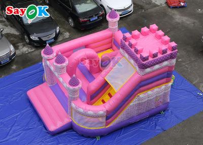 China Pink Princess Inflatable Castle Slide Girls Playing Inflatable Bounce House For Amusement Park for sale