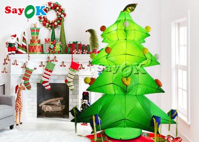 China New Design Green Giant Inflatable Xmas Tree With Ornament Balls And Stars for sale