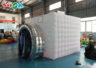 China 210D Oxford Inflatable Photo Booth Photographer Studio Portable Stage Cube Photo Booth With Led Light for sale