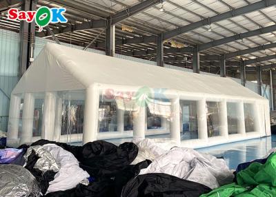 China Opblaasbare TPU privézwembadtent Opblaasbare vierkante dekkingstent met blazer for sale