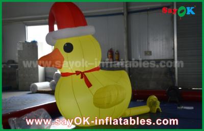 China Inflatable Character Balloons RGB Led Lighting Yellow Duck Inflatable Model With Blower For Event ROHS for sale