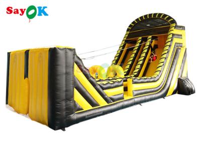 China Aufblasbare Trockenrutsche Kommerzielle Wellen Seilbahn Spiele Aufblasbare Zip Line-Rutschen Kombinationen Logo-Druck for sale
