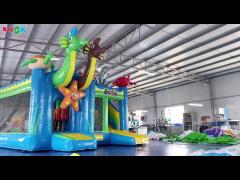 Giant PVC Air Bouncer gonfiabile Slide Animals Combo Open 2 anni di garanzia