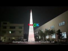 7m 23ft ホワイト LED インフレータブル トラフィック コーン 色が変化するライト付き