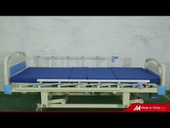 Integrated Manual ABS Adjustable Hospital Bed ICU Cot With IV Pole
